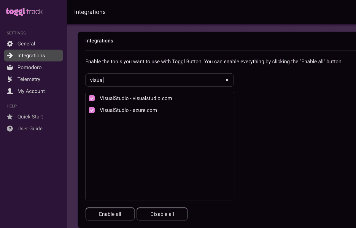 Visual Studio Time Tracking | Toggl Track