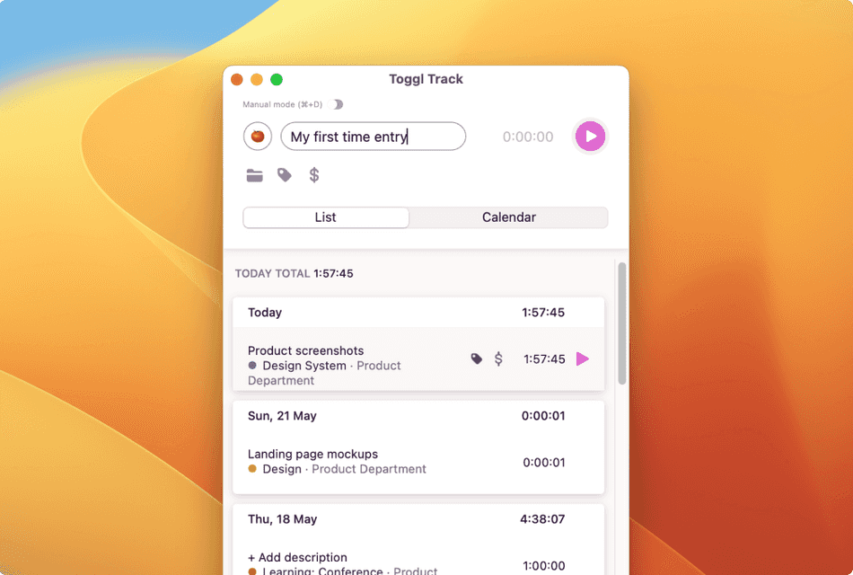 FREE Mac Time Tracker | Toggl Track
